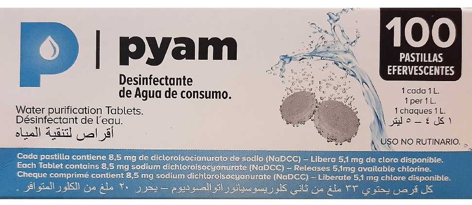 Caja Pastillas Potabilizadoras de Agua Pyam – Dosuna